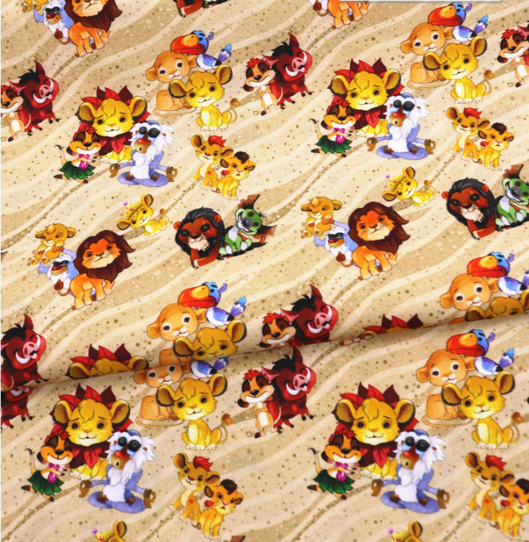 Lion King Fabric Lion Simba Mufasa Fabric Cartoon Fabric Anime Cotton ...