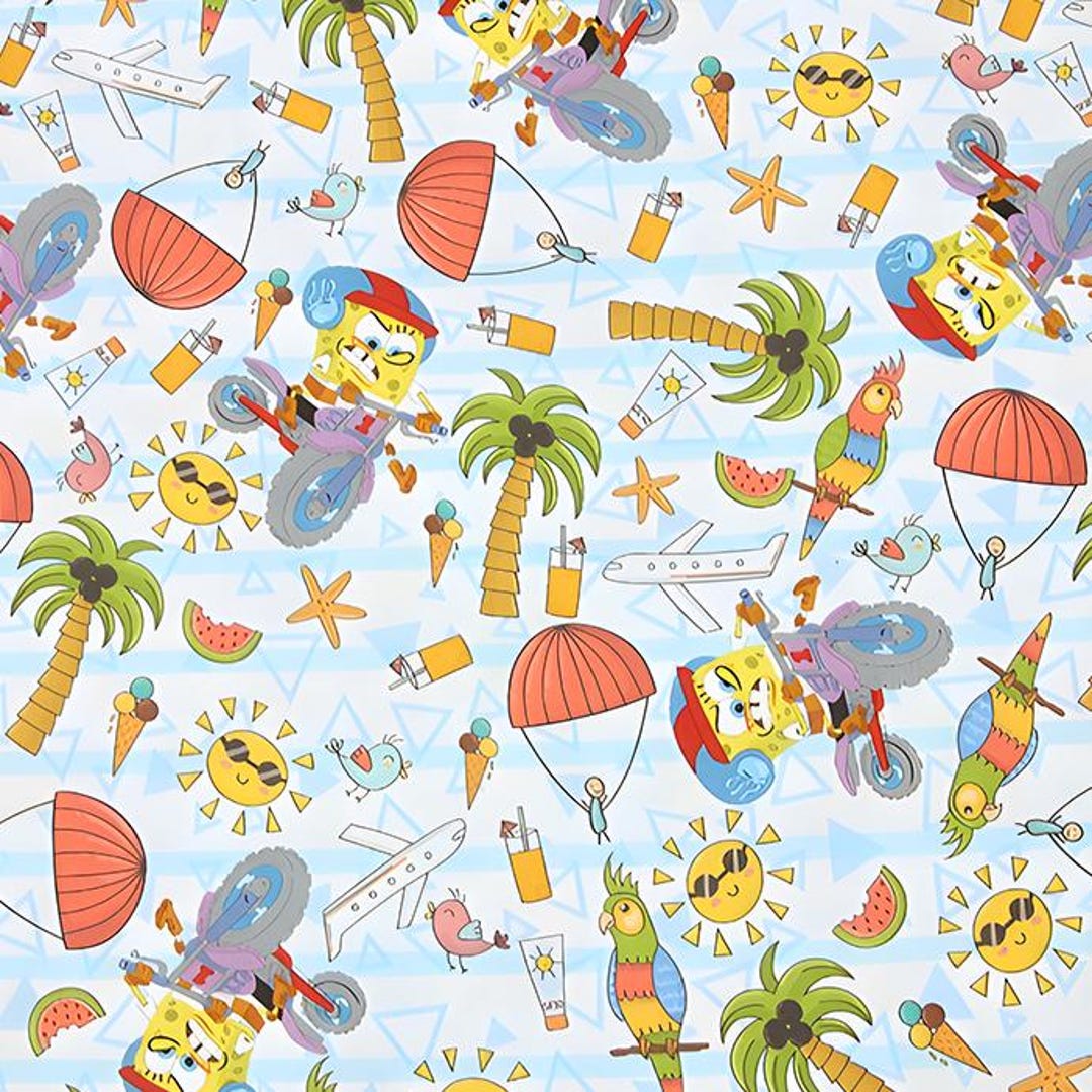 Spongebob Squarepants Fabric Patrick Fabric Cartoon Fabric Anime Cotton ...