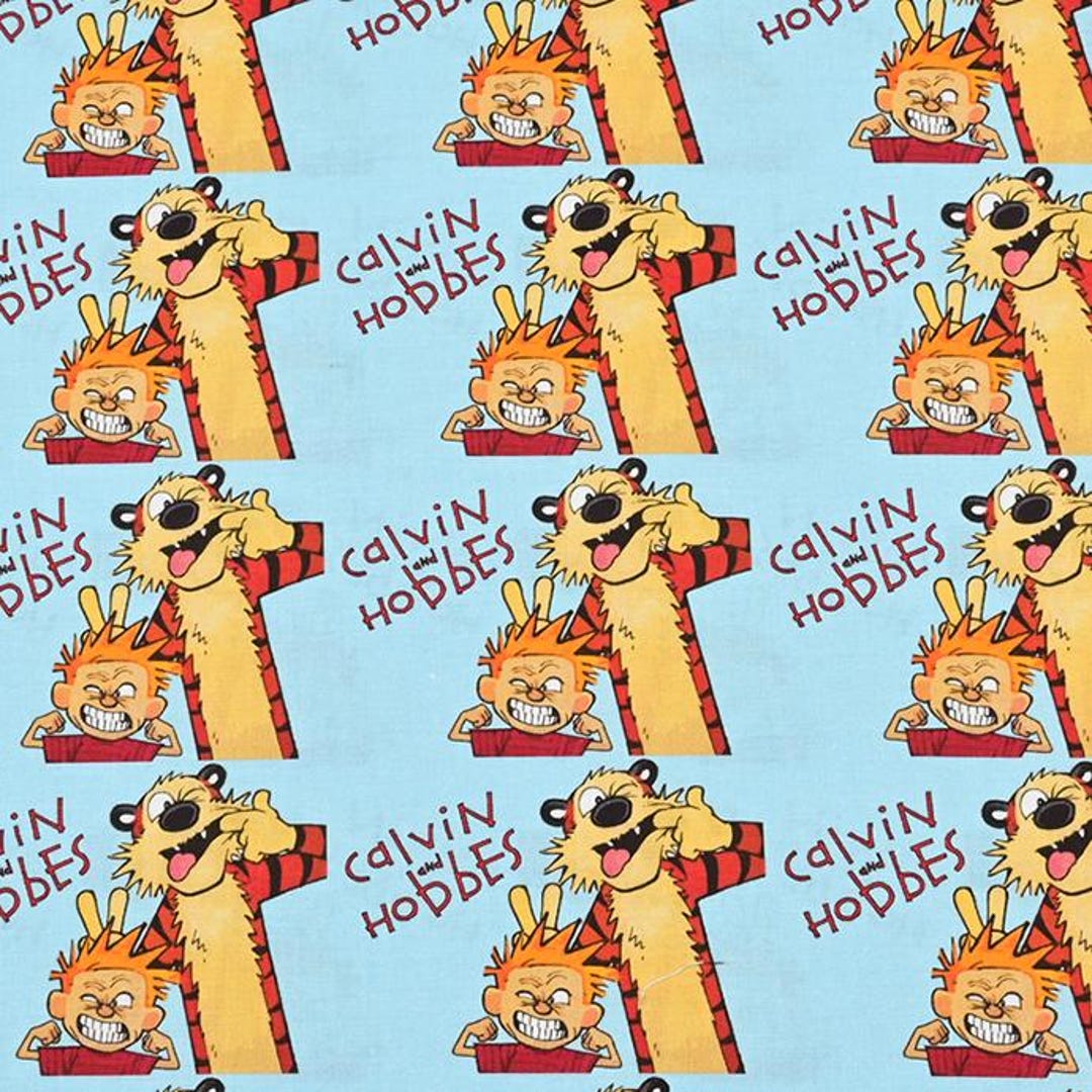 Calvin and Hobbes Fabric Cartoon Fabric Anime Cotton Fabric by the Half ...