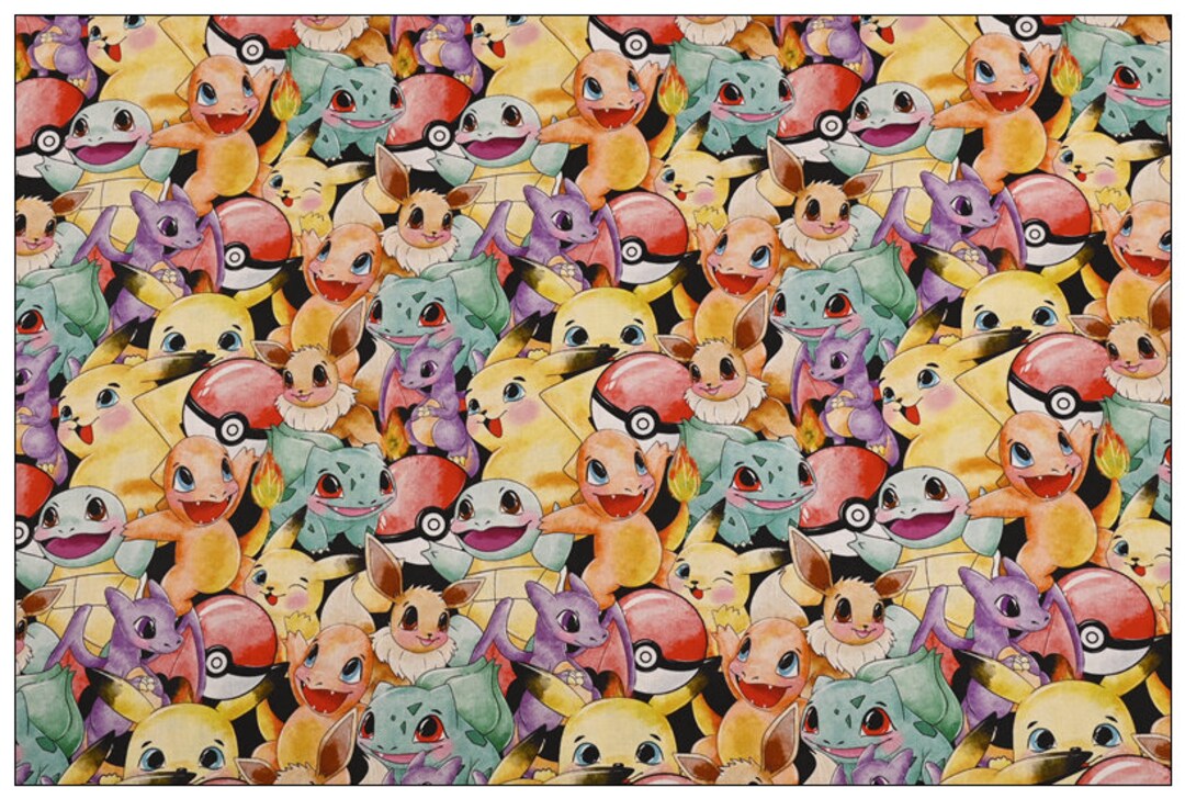Pokemon Fabric Pikachu Fabric Poket Monster Fabric Cartoon Fabric Anime ...