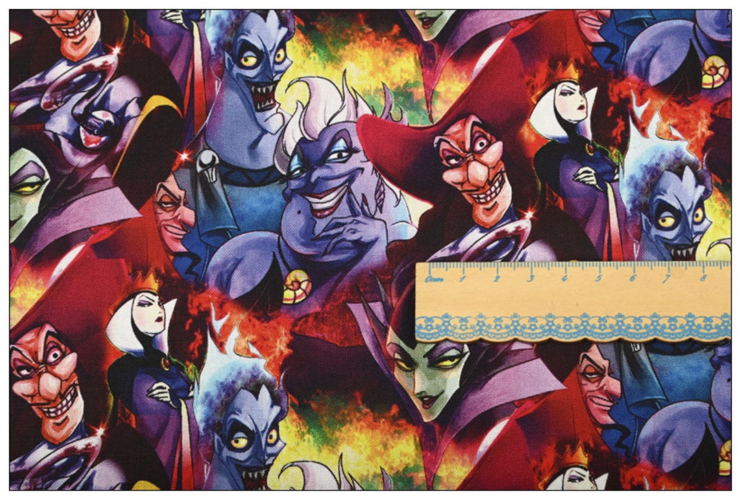 Disney Villains Evil Queen Maleficent Fabric Cartoon Fabric Anime ...