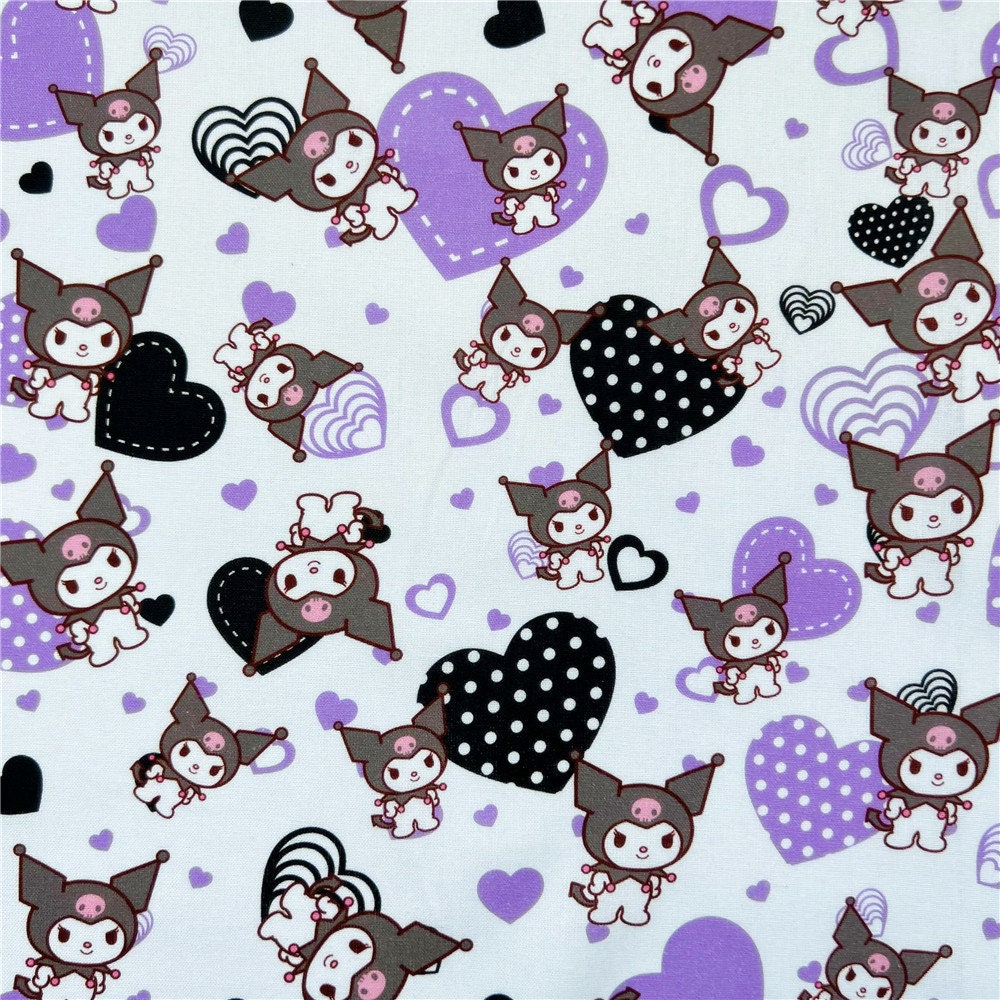 Sanrio Kuromi Fabric Cartoon Fabric Anime Cotton Fabric by the Half ...