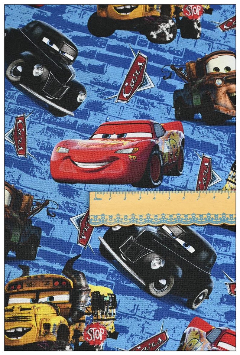 Disney Pixar Cars Print Fabric Cartoon Fabric Cartoon Cotton Fabric by ...