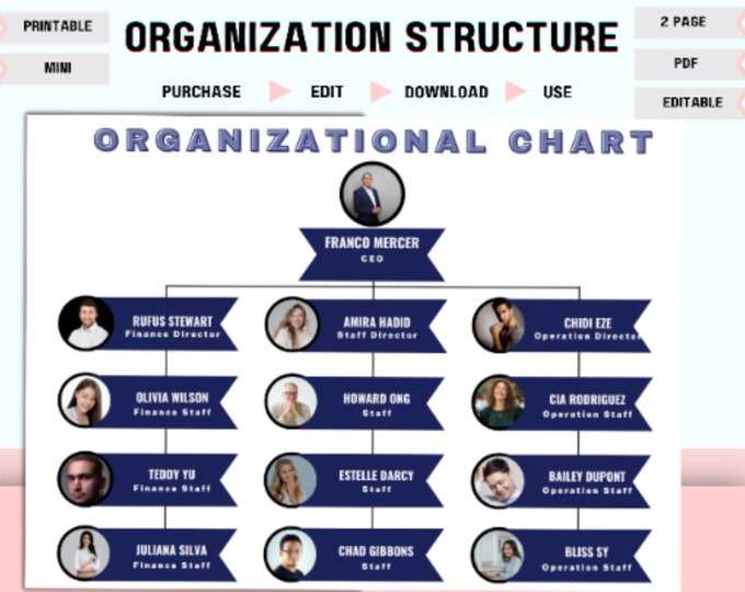 SUPER BUNDLE: Automatic Organizational Chart Maker, Editable Template ...