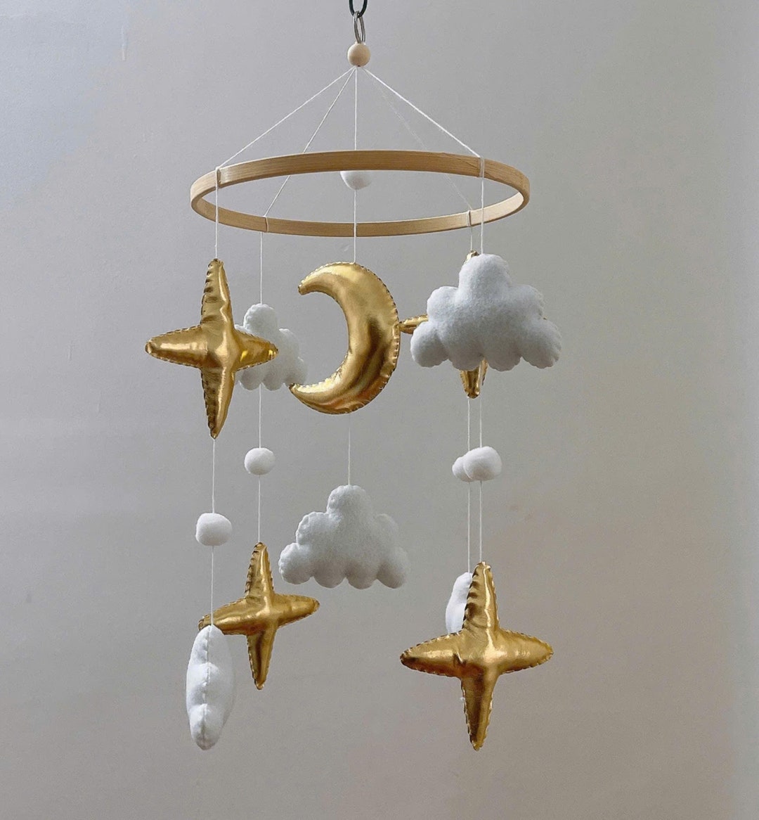Moon and Star Nursery Mobile, Moon Baby Mobile, Moon and Stars Crib ...
