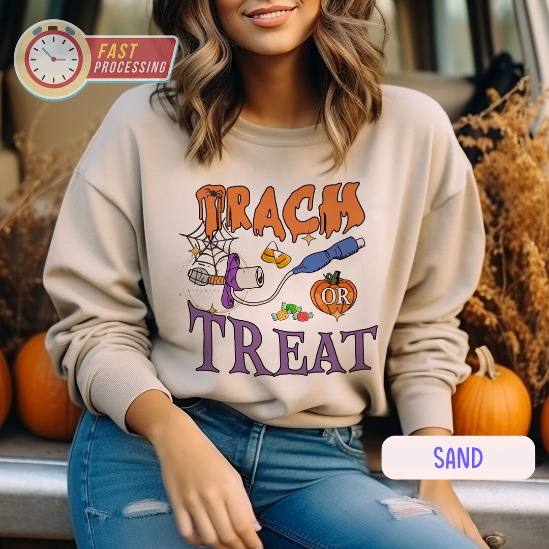 Nurse Respiratory Therapist Halloween Shirt, Trach or Treat Sweatshirt ...