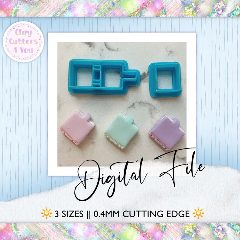 Book Clay Cutter STL Digital File Notebook Clay Cutter Digital File ...