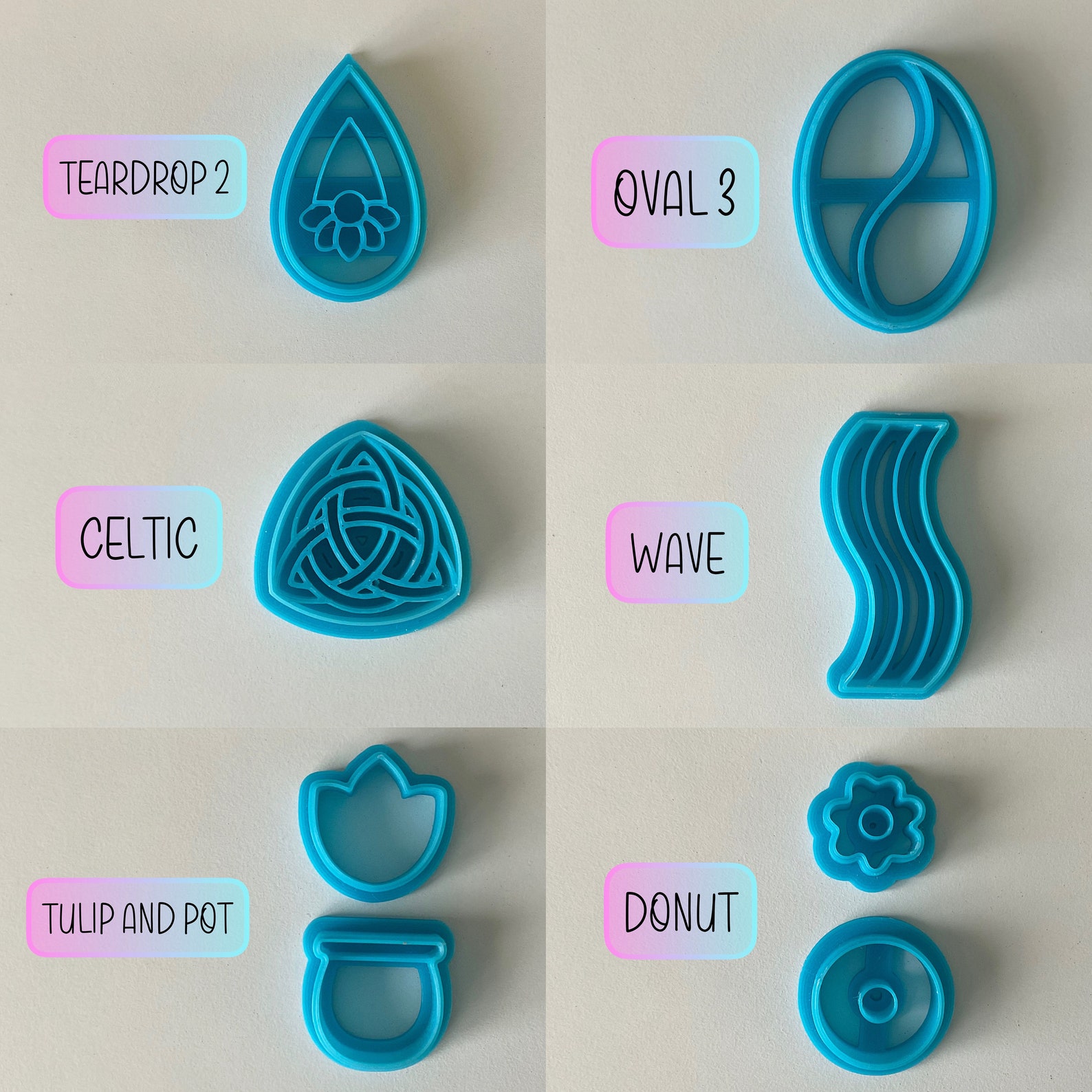 Mix and Match Clay Cutters, Set of 4, Set of 6,polymer Clay Cutter ...