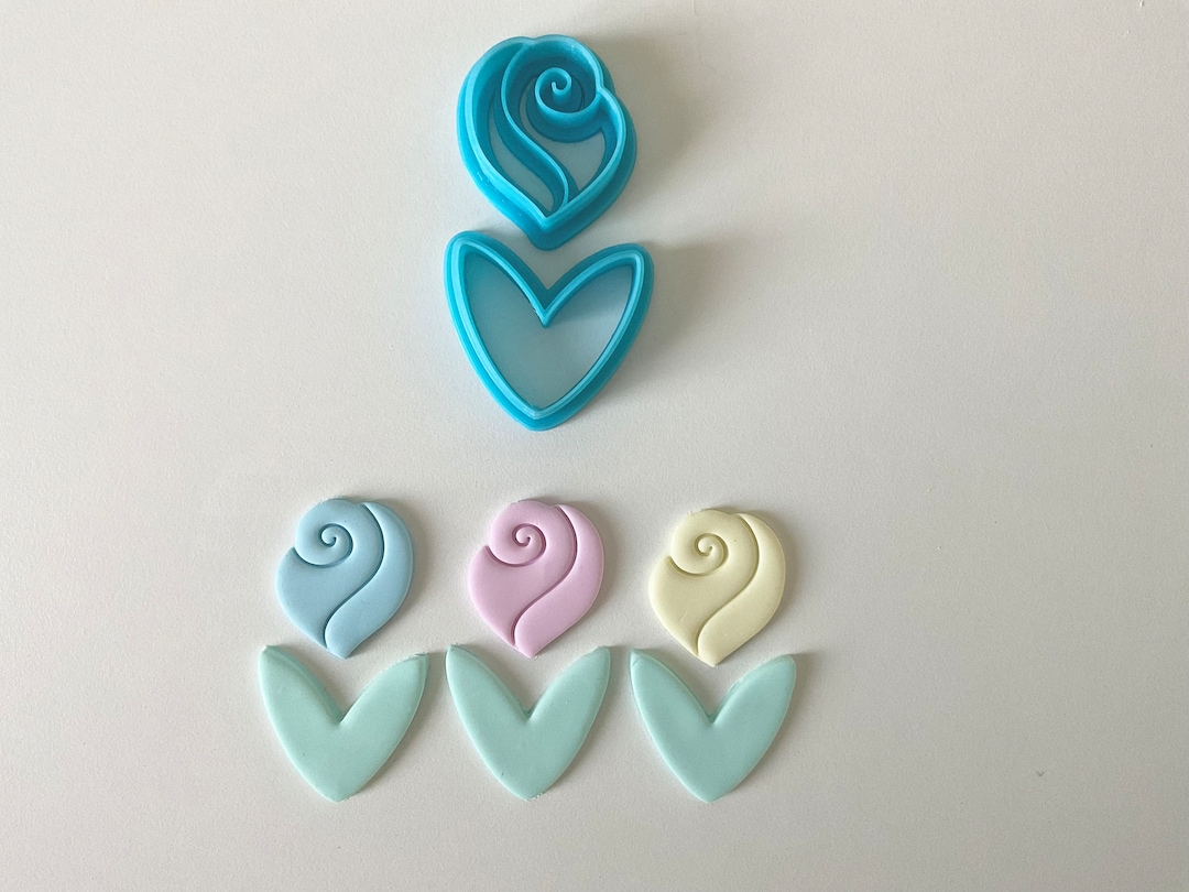 Polymer Clay Cutters Rose Flower Clay Cutter Set of 2 Clay Cutter ...