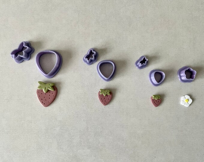 STRAWBERRY Polymer Clay Cutter Set Fruit Clay Cutters Novelty Clay ...