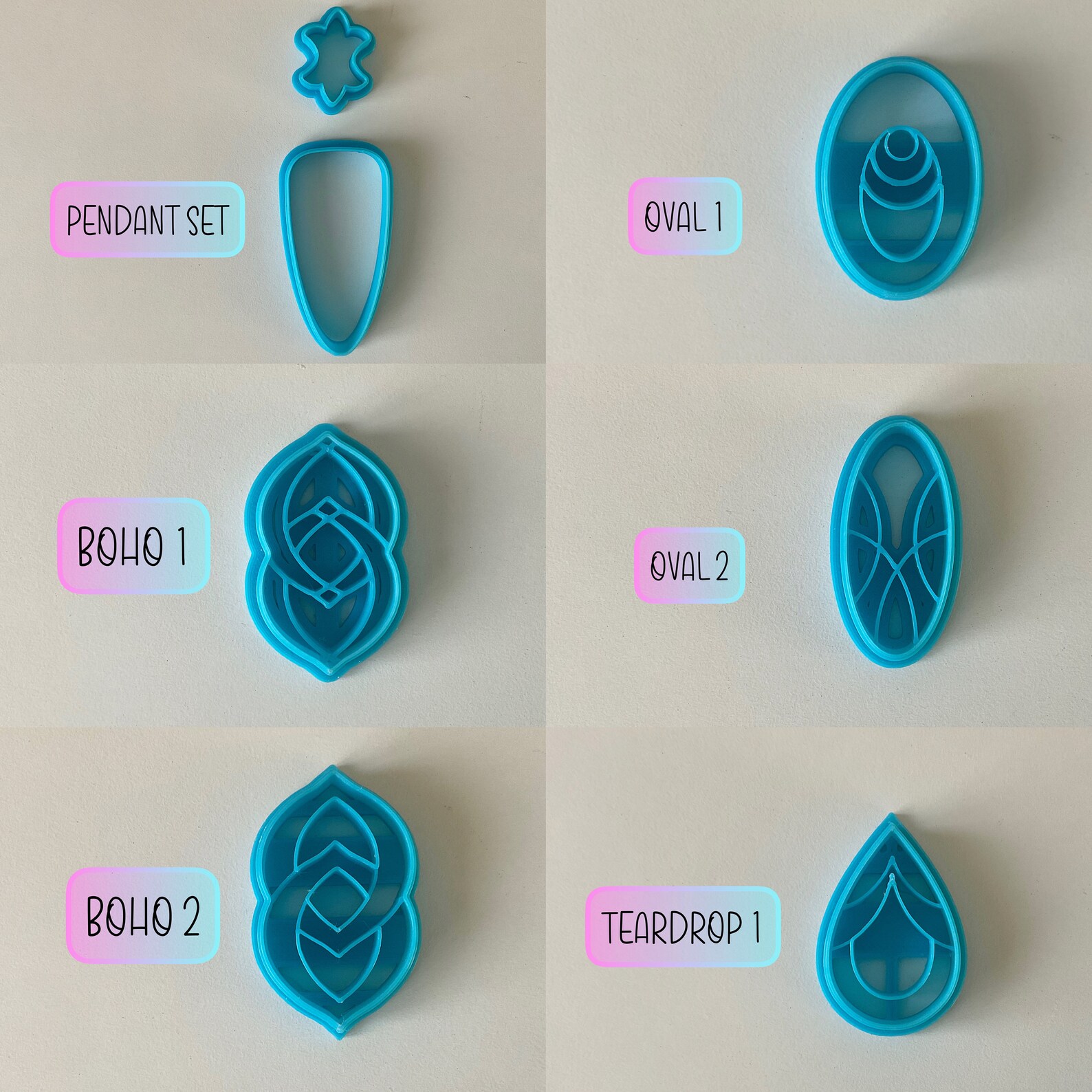 Mix and Match Clay Cutters, Set of 4, Set of 6,polymer Clay Cutter ...