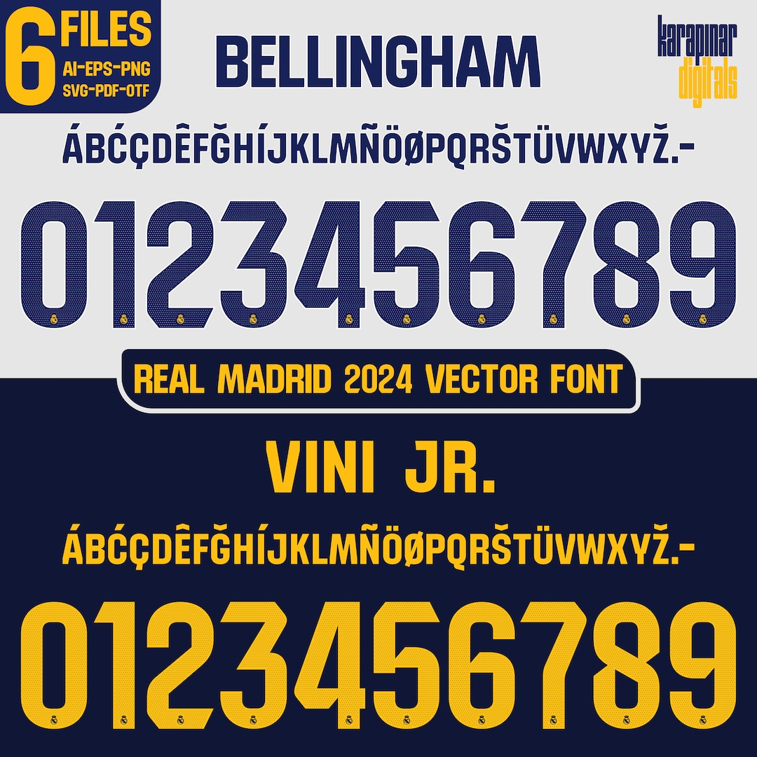 Font Vector Real Madrid La Liga 2024 Téléchargement numérique AI, Eps ...