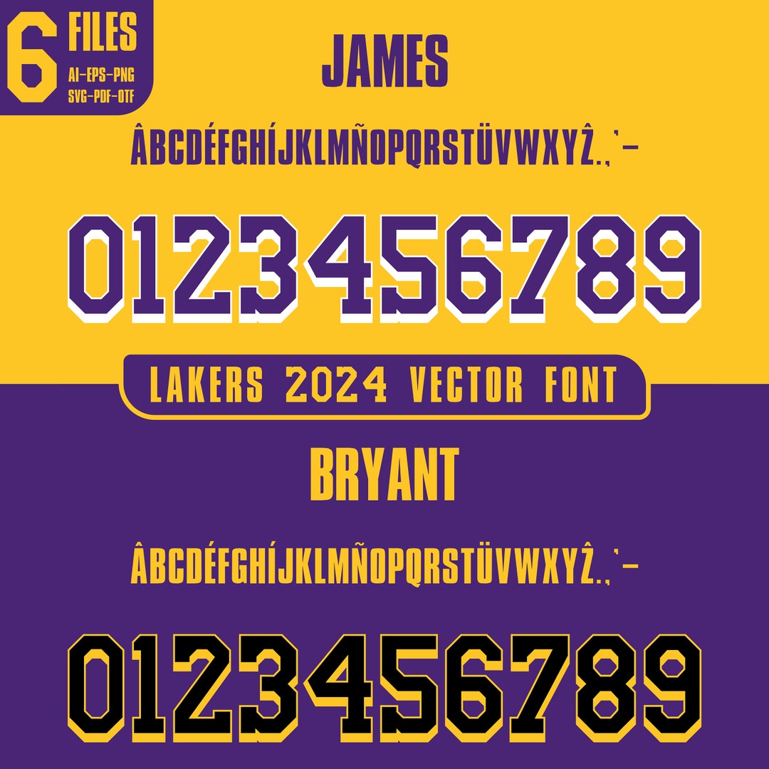 Font Vector Lakers 2024 Digital Download AI, Eps, Svg, Pdf, Png, Otf ...