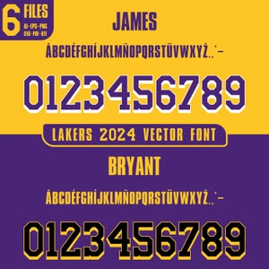 Font Vector Lakers 2024 Digital Download AI, Eps, Svg, Pdf, Png, Otf / Los Angeles Lebron James ...