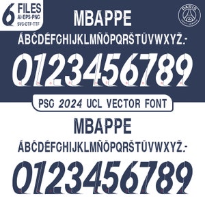 Font Vector PSG 2025 Jersey Font Champions League SVG, AI, Eps, Pdf ...