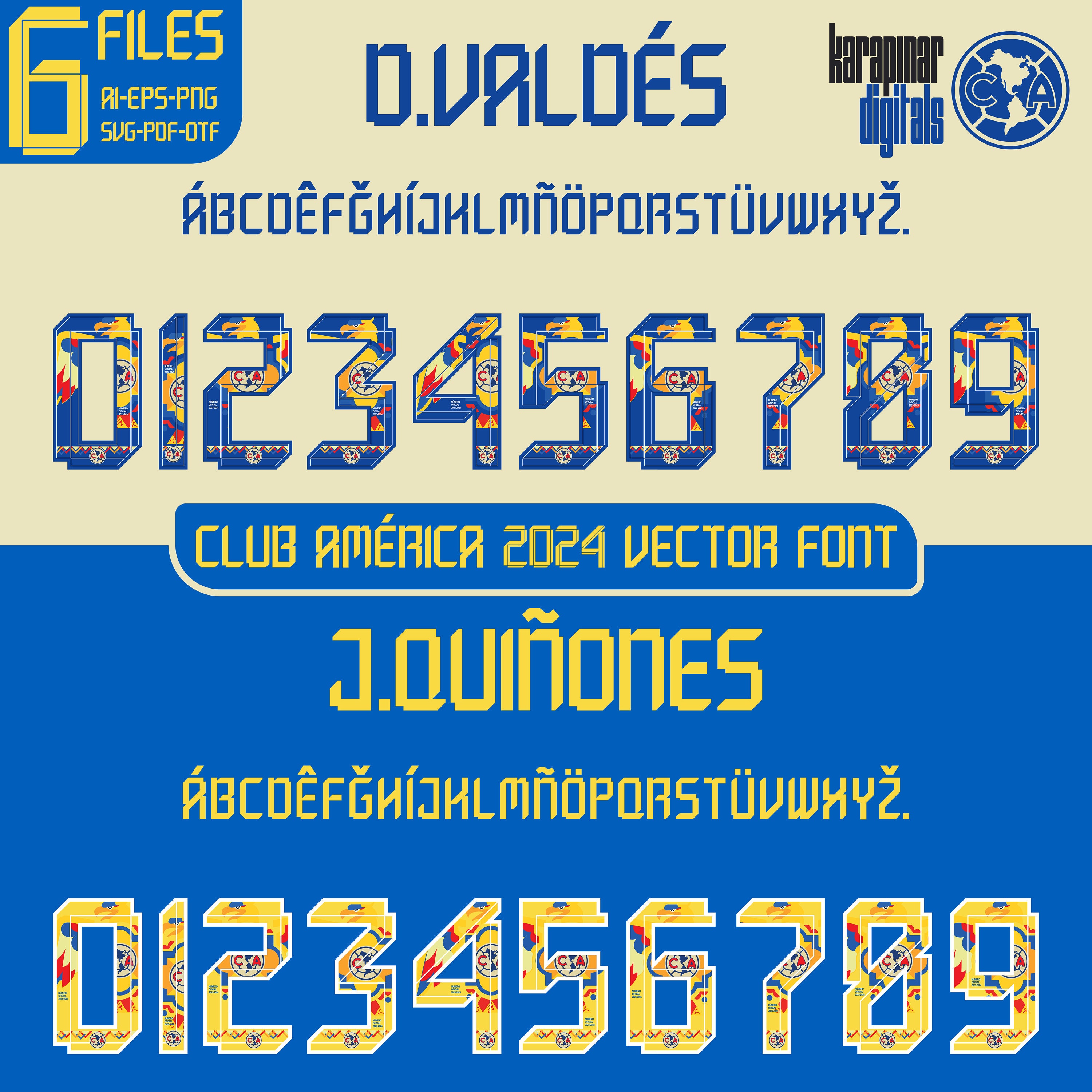 Font Vector Club América Herencia Hispana 2024 Jersey Font SVG, AI, Eps ...