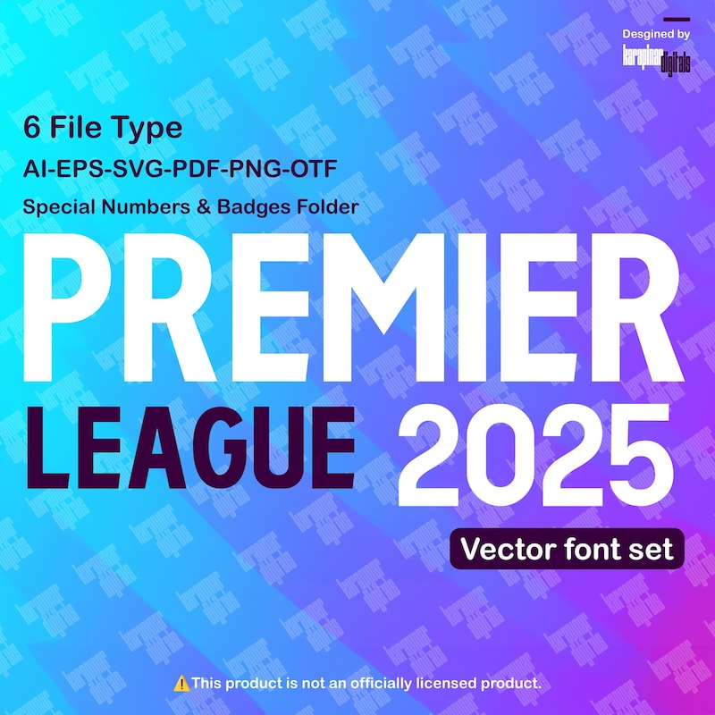 Premier League Font - Etsy