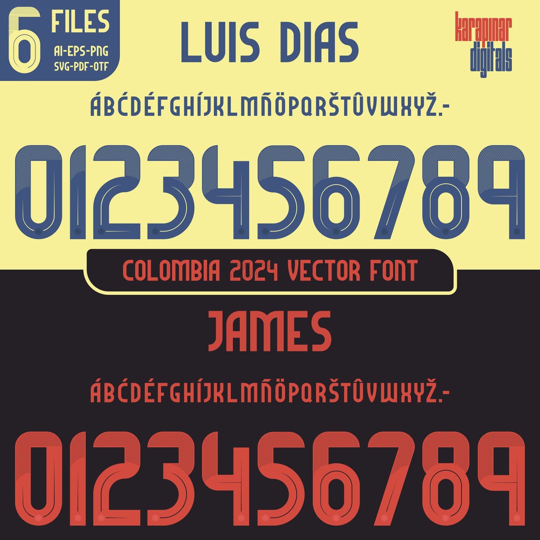 Font Vector Colombia 2024 Copa America Font AI, Eps, Svg, Png, Pdf, Otf ...