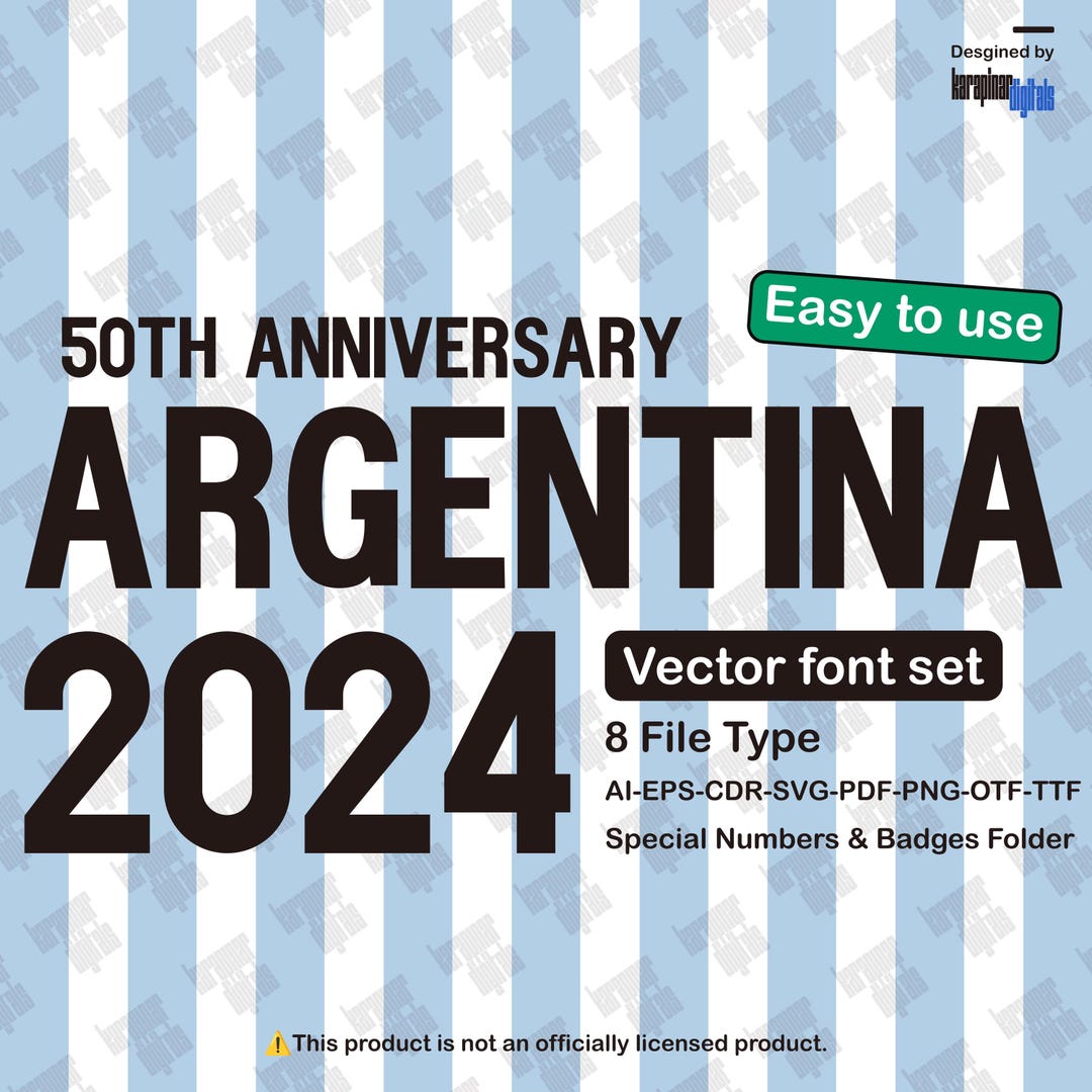 Font Vector Argentina 50th Anniversary Font 2024 AI, Eps, Svg, Png, Pdf ...