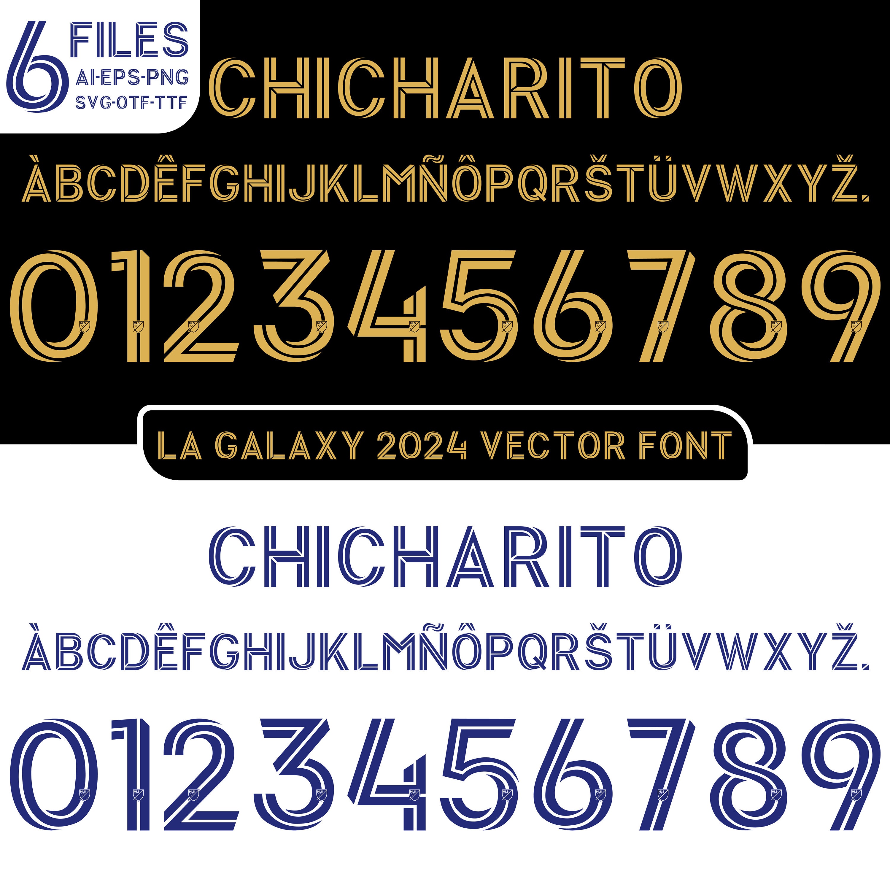 Font Vector MLS Los Angeles Galaxy 2024 Digital Download AI, Eps, Svg ...