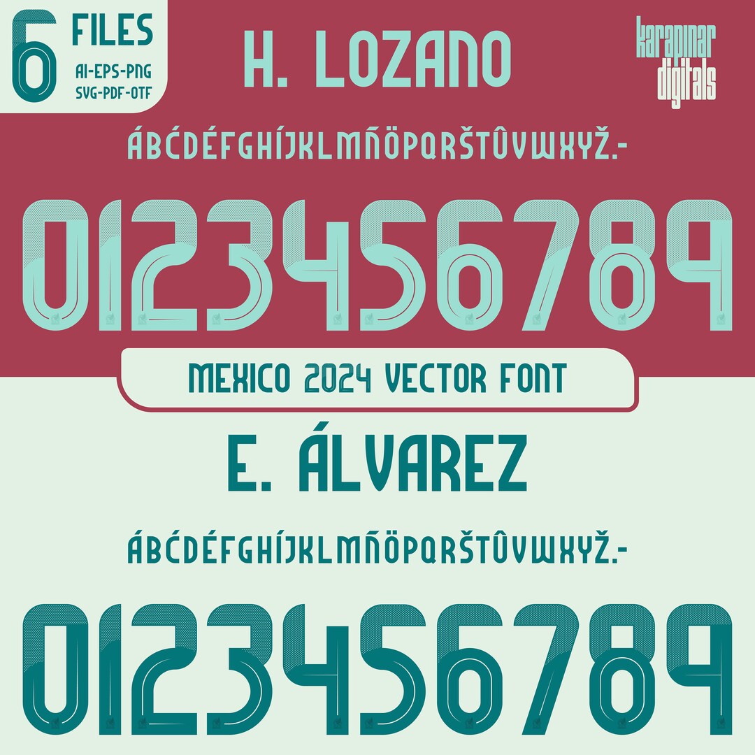 Font Vector Mexico 2024 Copa America Font AI, Eps, Svg, Png, Pdf, Otf ...