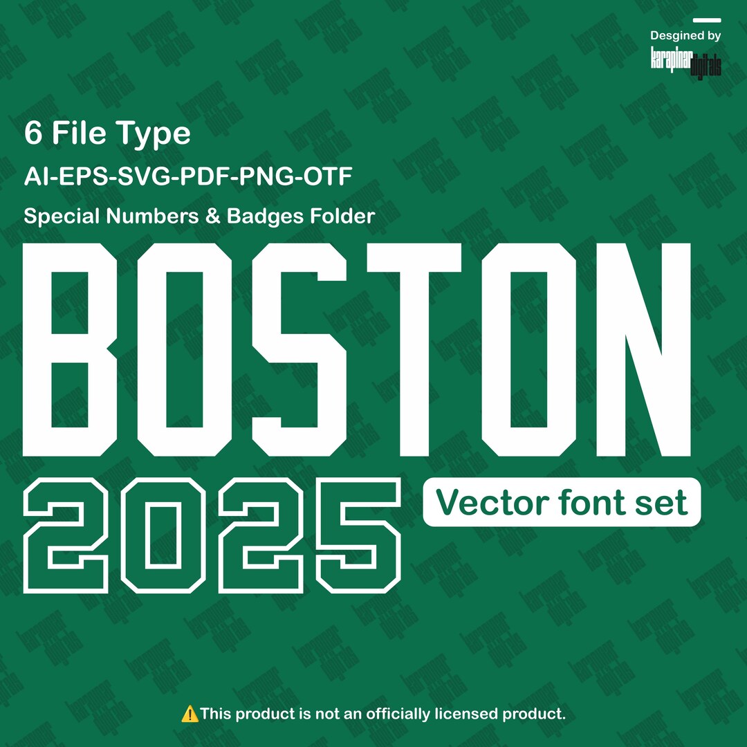 Font Vector Boston 2024 Digital Download AI, Eps, Svg, Pdf, Png, Otf ...