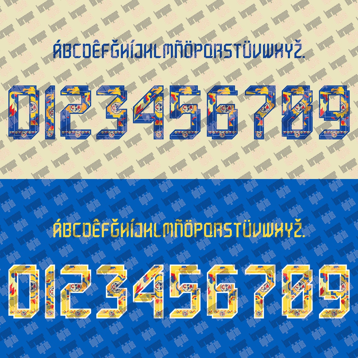 Font Vector Club América Herencia Hispana 2024 Jersey Font SVG, AI, Eps ...