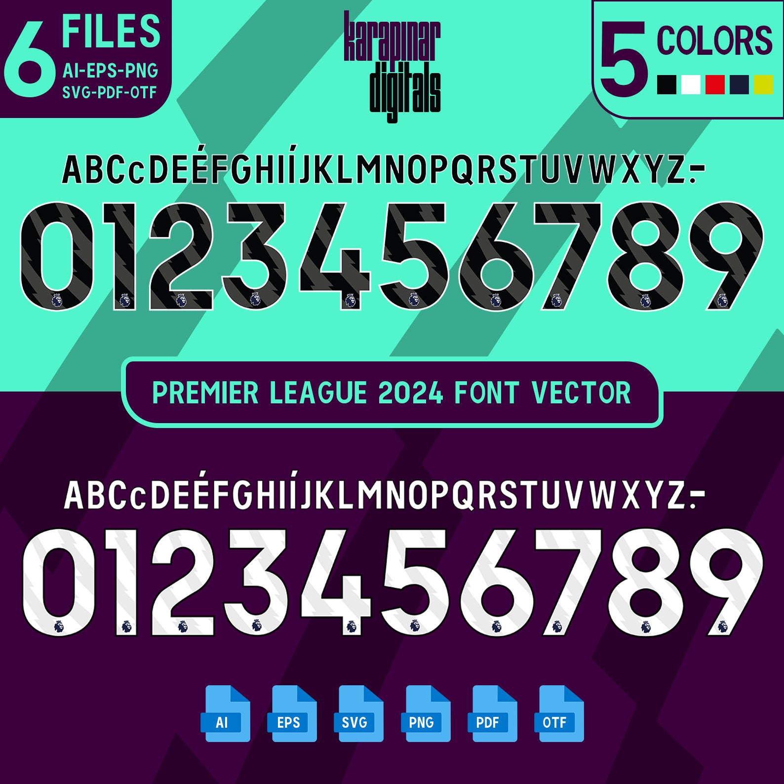 Font Vector Premier League 2024 Digital Download AI, Eps, Svg, Png, Pdf, Otf / Premier League ...