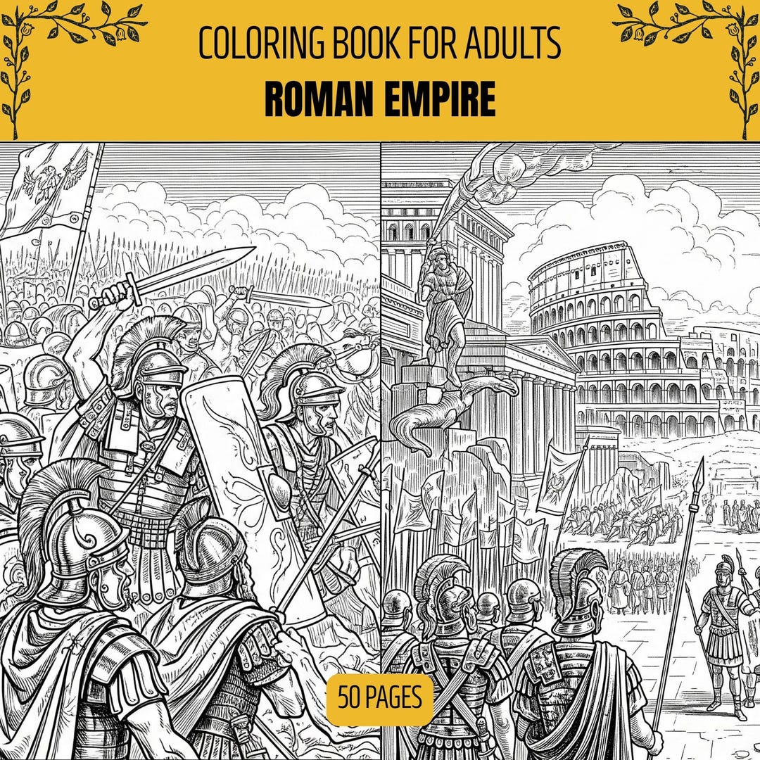 Roman Empire Coloring Book | Ancient Rome Line Art | Historical ...