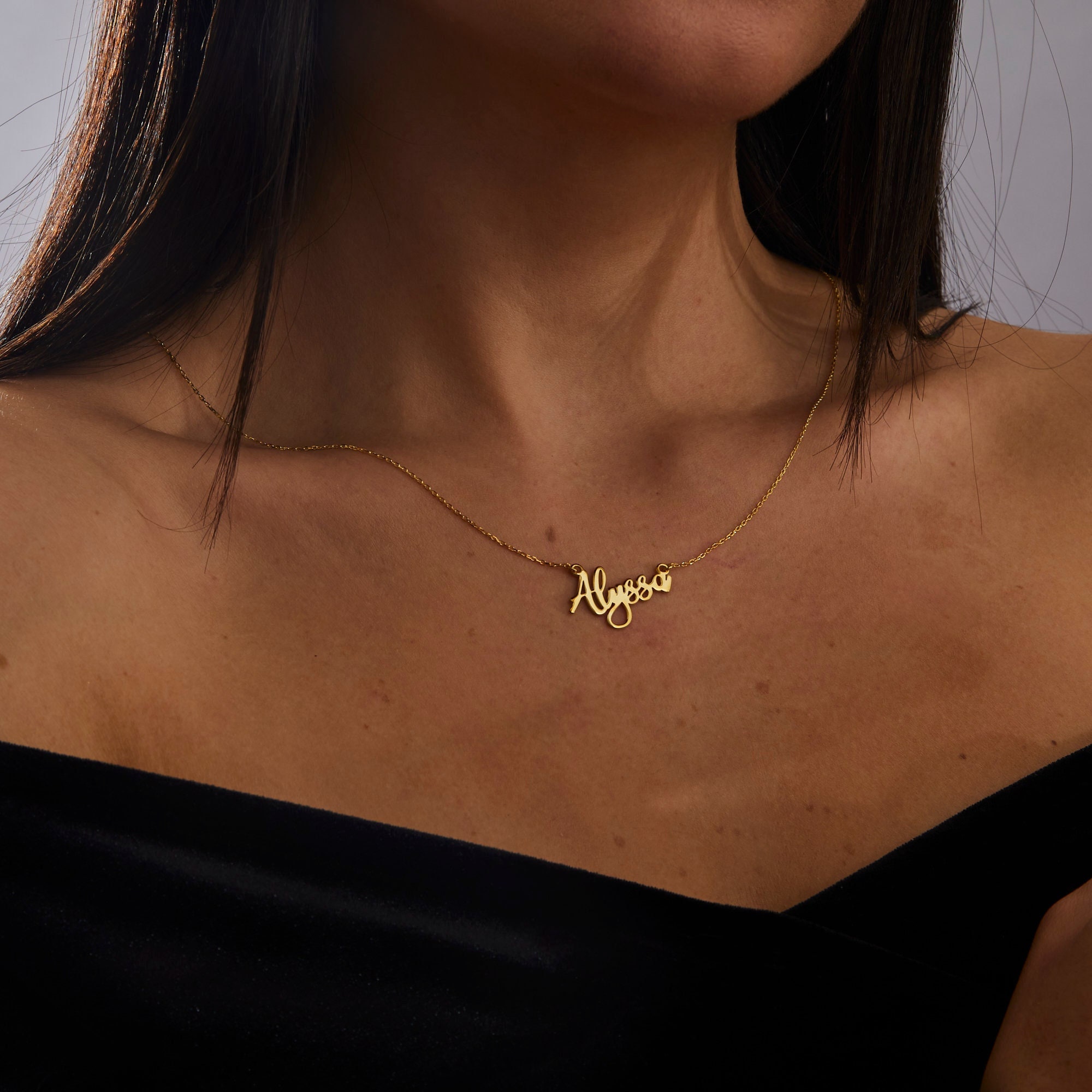 Name Necklace, Personalized Gift, 14K Name Necklace, Necklace for Woman ...