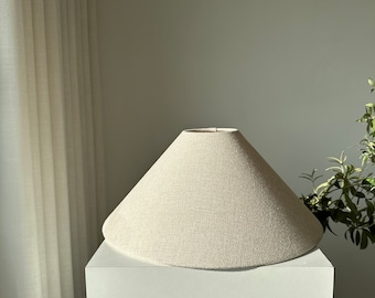 White Linen Textured Conical Lampshade Large Lamp Shade Nordic Boho ...