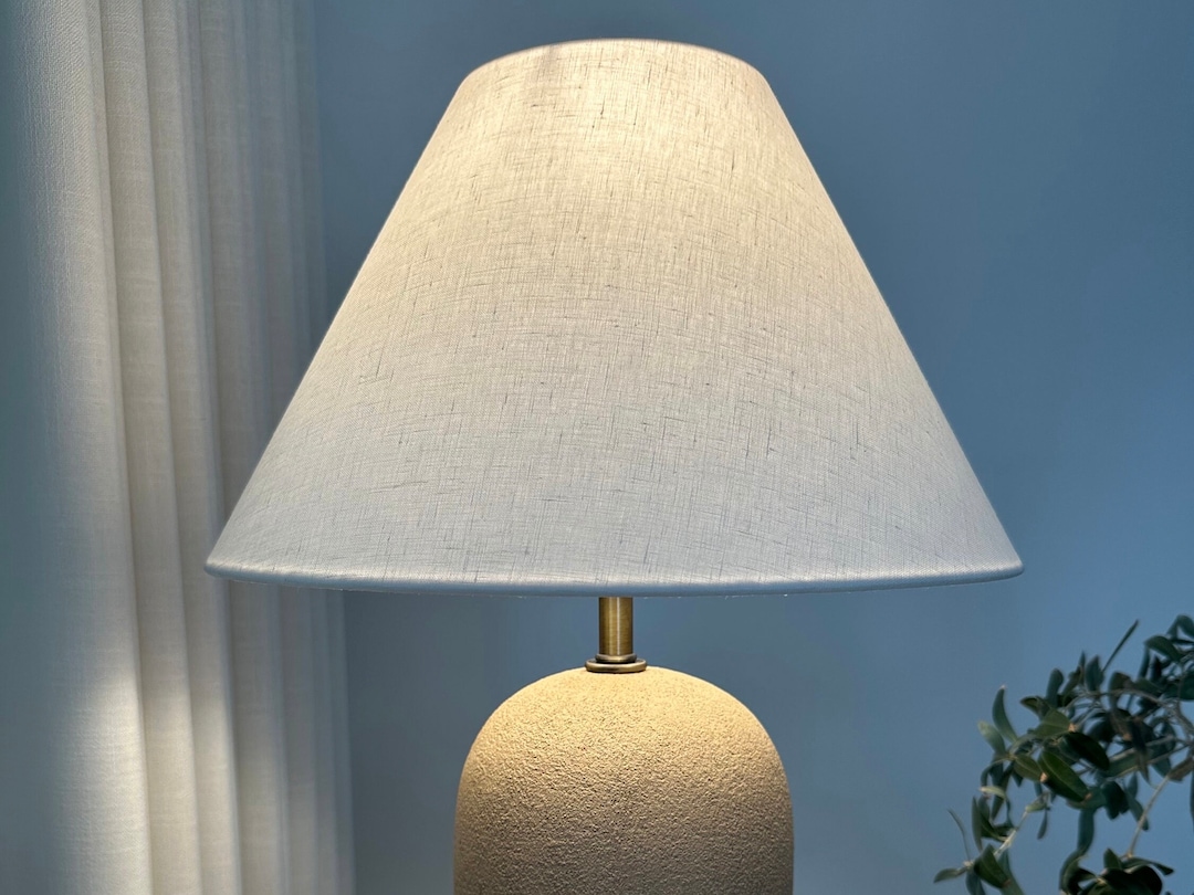 Lampshade off White Linen Textured Lampshade Tapered Lamp Shade Perfect ...