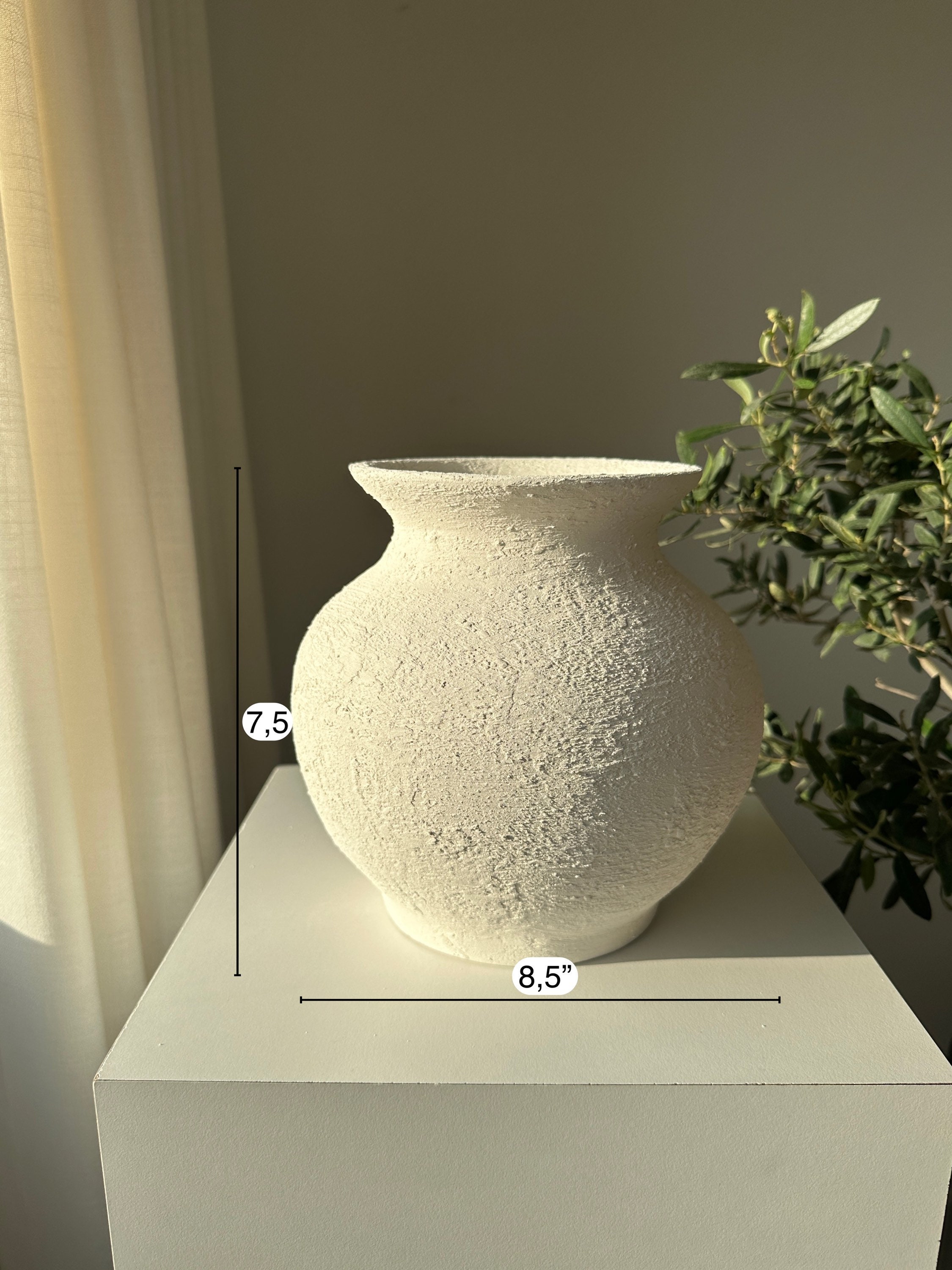 Textured Earthenware Stoneware Unglazed Ceramic Vase Aged and - Etsy