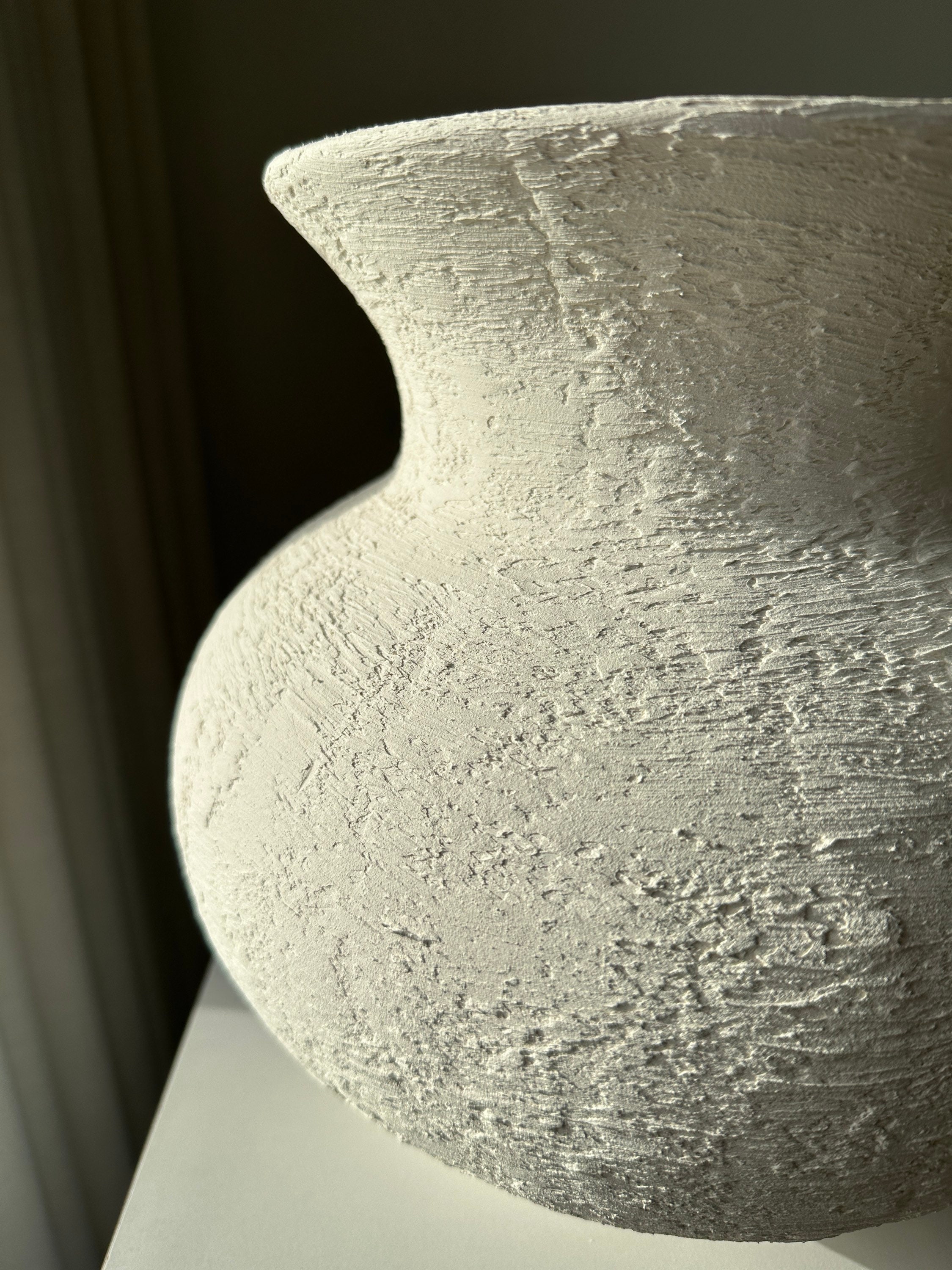 Textured Earthenware Stoneware Unglazed Ceramic Vase Aged and - Etsy