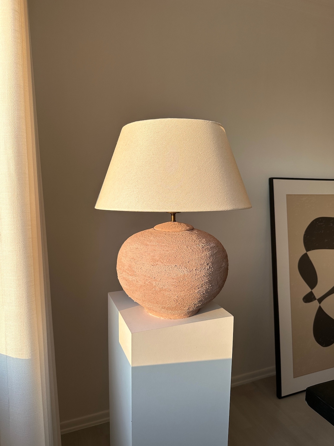 Earthy Textured Ceramic Clay Pottery Stoneware Earthenware Table Lamp ...