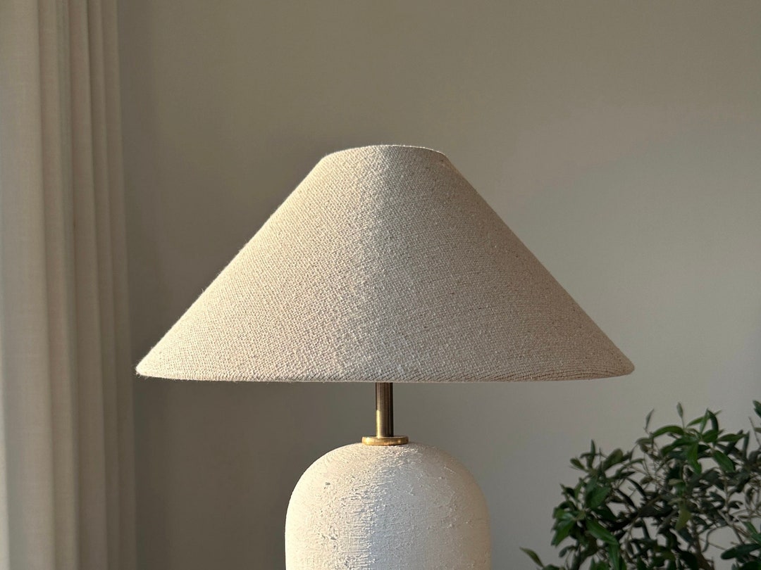 Lamp Shade Linen Blend Textured Lampshade Cone Lampshade Coolie Lamp ...