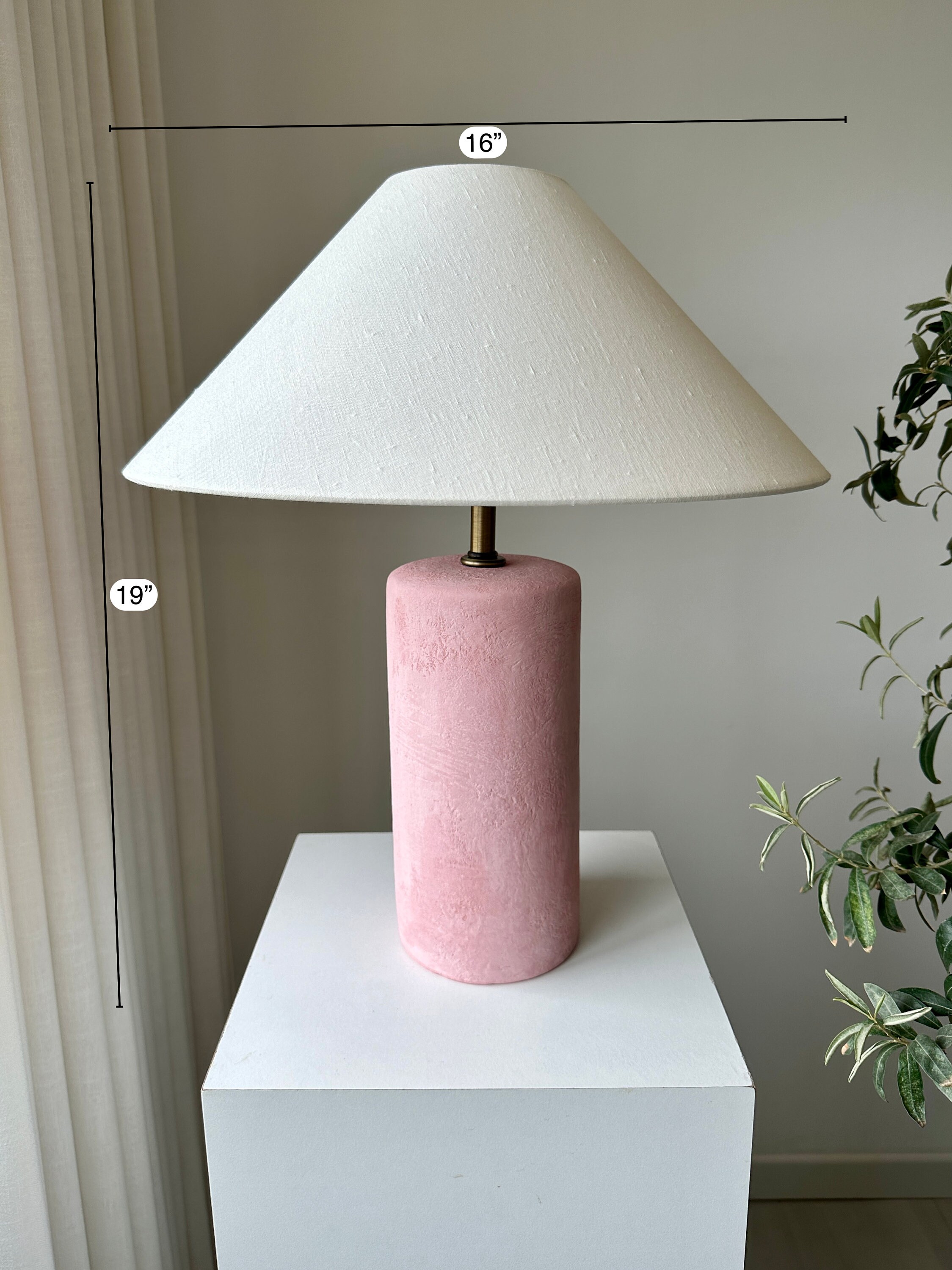 Terracotta Large Size Table Lamp Unglazed Ceramic Textured Japandi Wabi ...