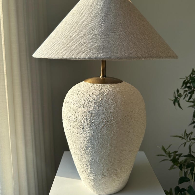 Plaster Table Lamp - Etsy