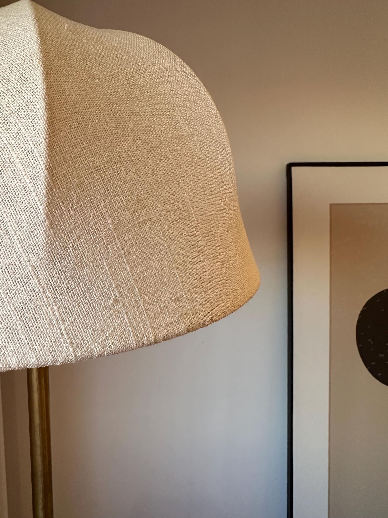 Vintage Shape Lamp Shade Cream Beige Linen Textured Lamp Shade Dome ...