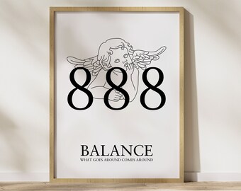 888 Angel Number, Instant Printable Wall Art Print, Digital Download ...