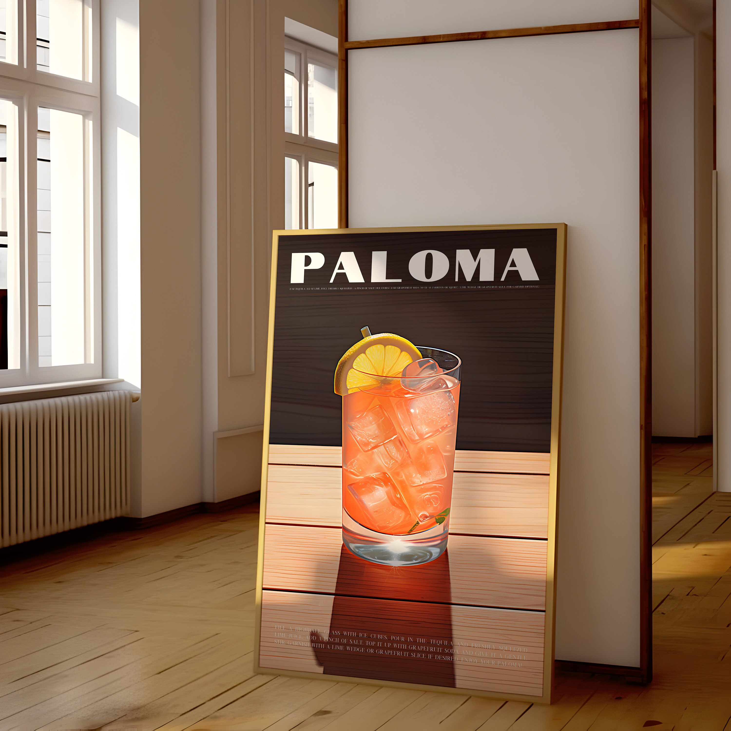 Cocktail Print Bundle Set of 9 Colorful Bar and Kitchen Decor Retro ...