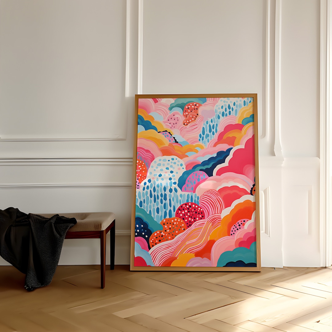 Vibrant Abstract Maximalist Print Poster - Colorful Wall Art - Abstract ...