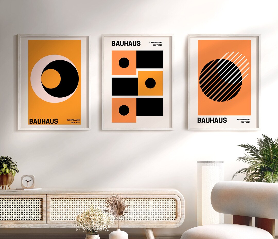 Set of 3 Bauhaus Printable Wall Art, Instant Download, Bauhaus, Art ...