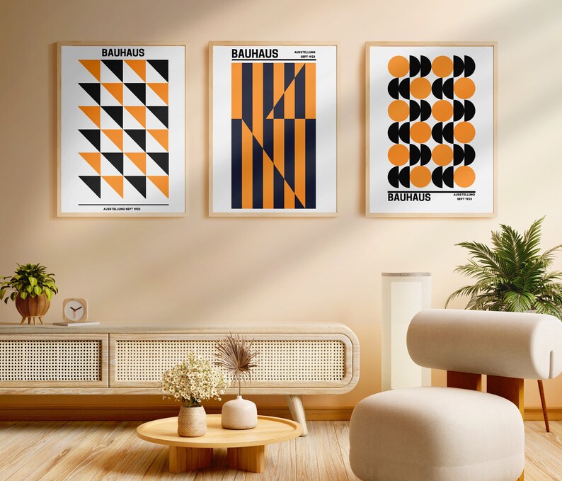Set of 3 Bauhaus Bauhaus Printable Exhibition Poster - Etsy