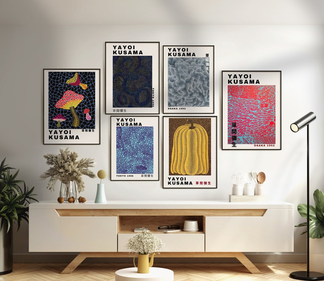 Set of 6 Yayoi Kusama Prints, Gallery Wall Set, Yayoi Kusama Print ...