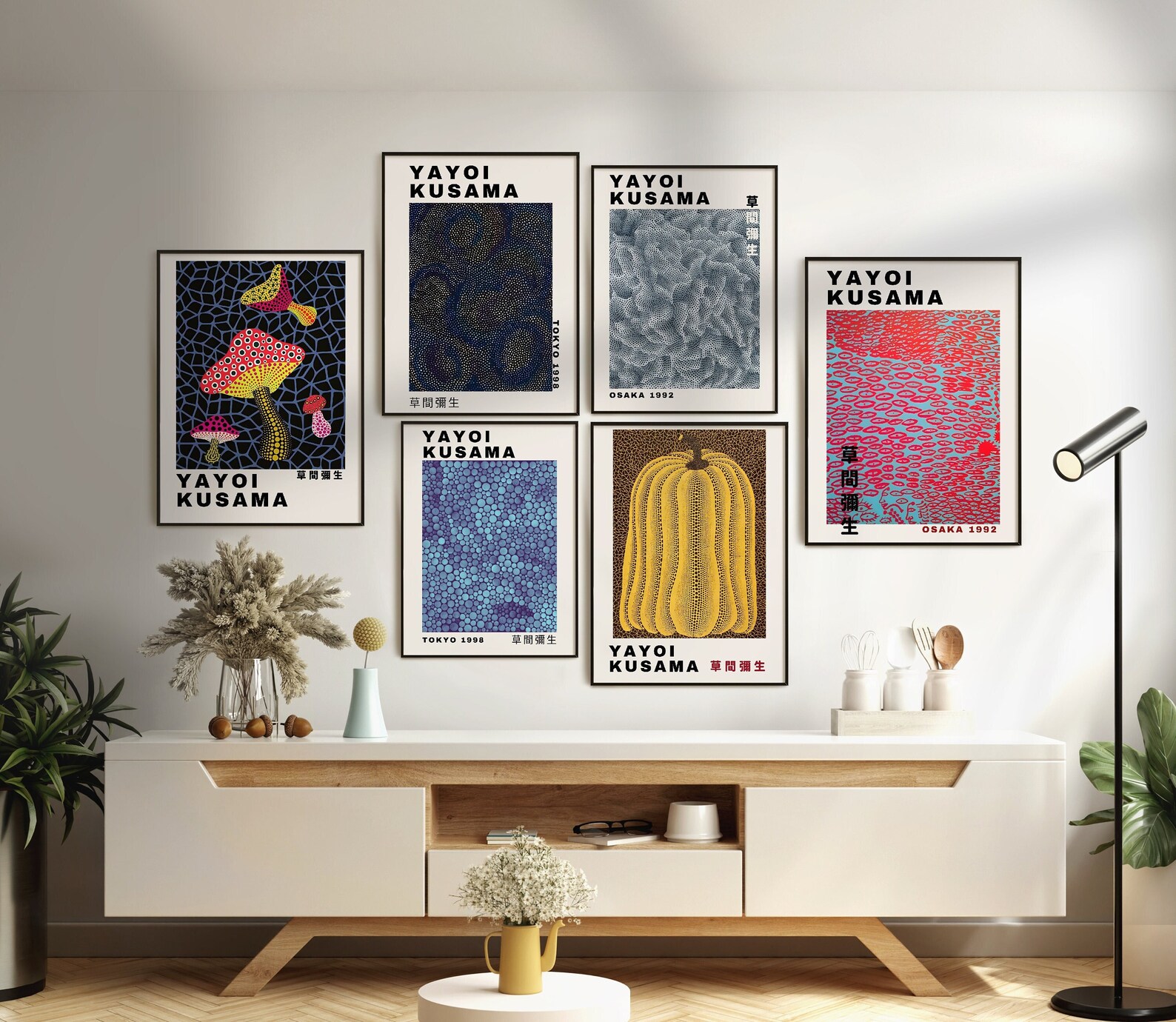 Set of 6 Yayoi Kusama Prints, Gallery Wall Set, Yayoi Kusama Print ...