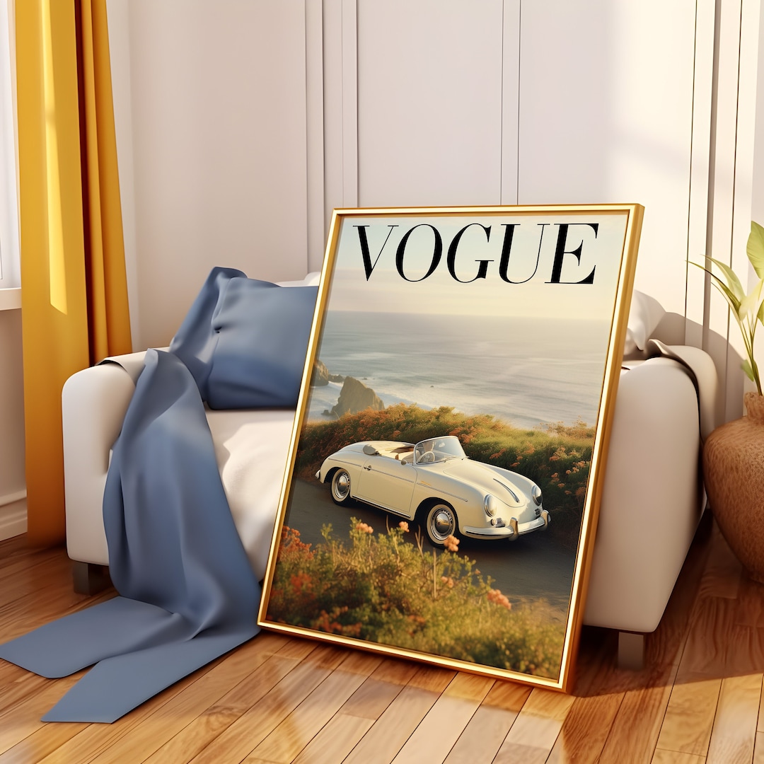 Retro Car Magazine Cover Vogue Cover Printable Poster - Etsy