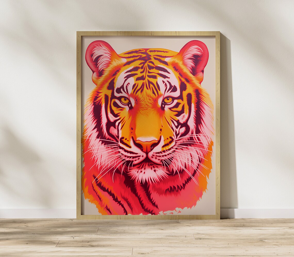 Colorful Tiger Poster Print Pop Art Room Decor Funky Wall - Etsy