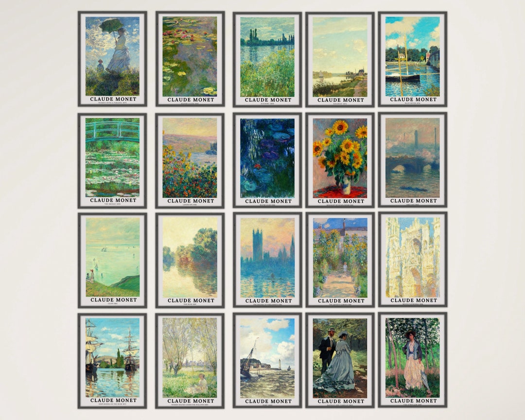Set of 20 Claude Monet Prints, Gallery Wall Art Bundle, Best of Claude ...