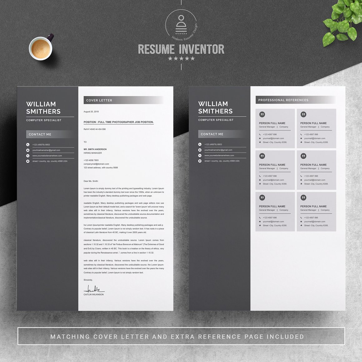 Resume Template for Word, Pages, Photoshop ATS Friendly Resume Template ...
